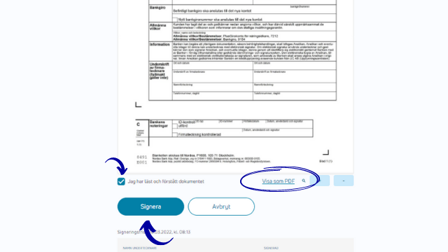 Hjälp när du ska signera digitala avtal | Nordea